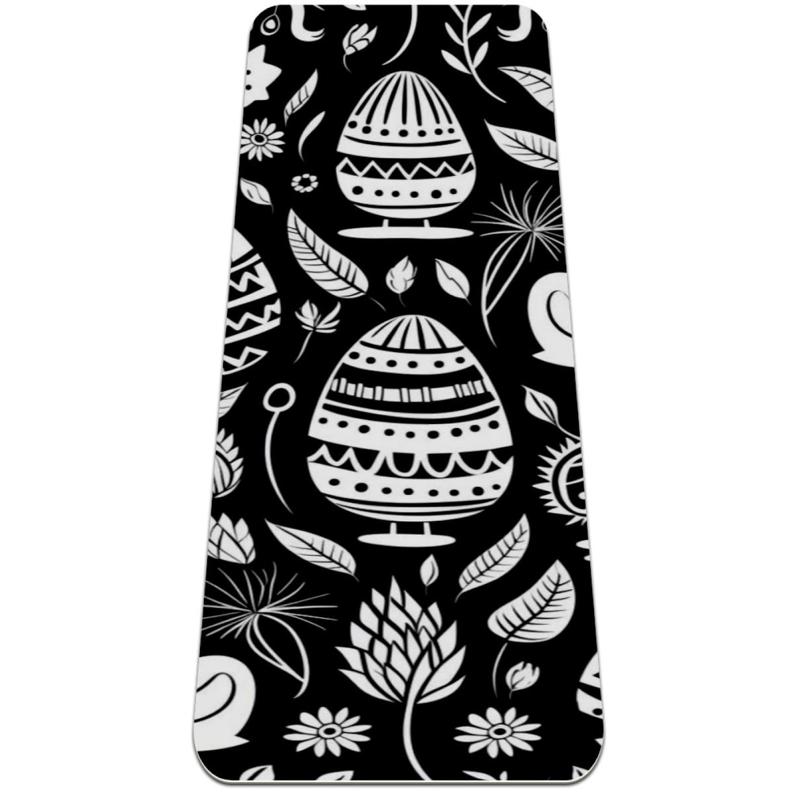 Black and White Easter TPE Exercise Mats for Yoga Pilates, Cushioned ...