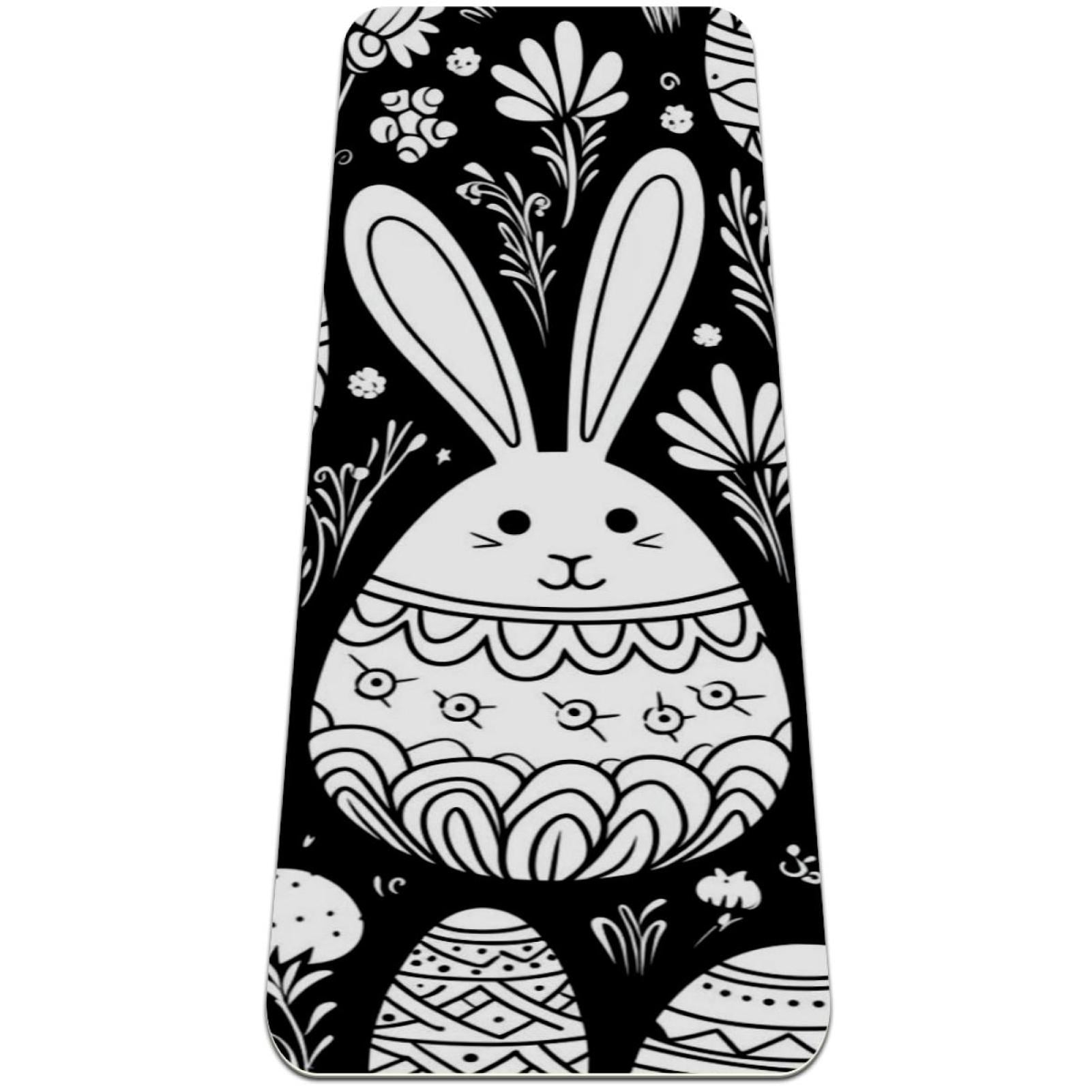 Black and White Easter TPE Yoga Mat - Exercise Mat for Yoga and Pilates ...
