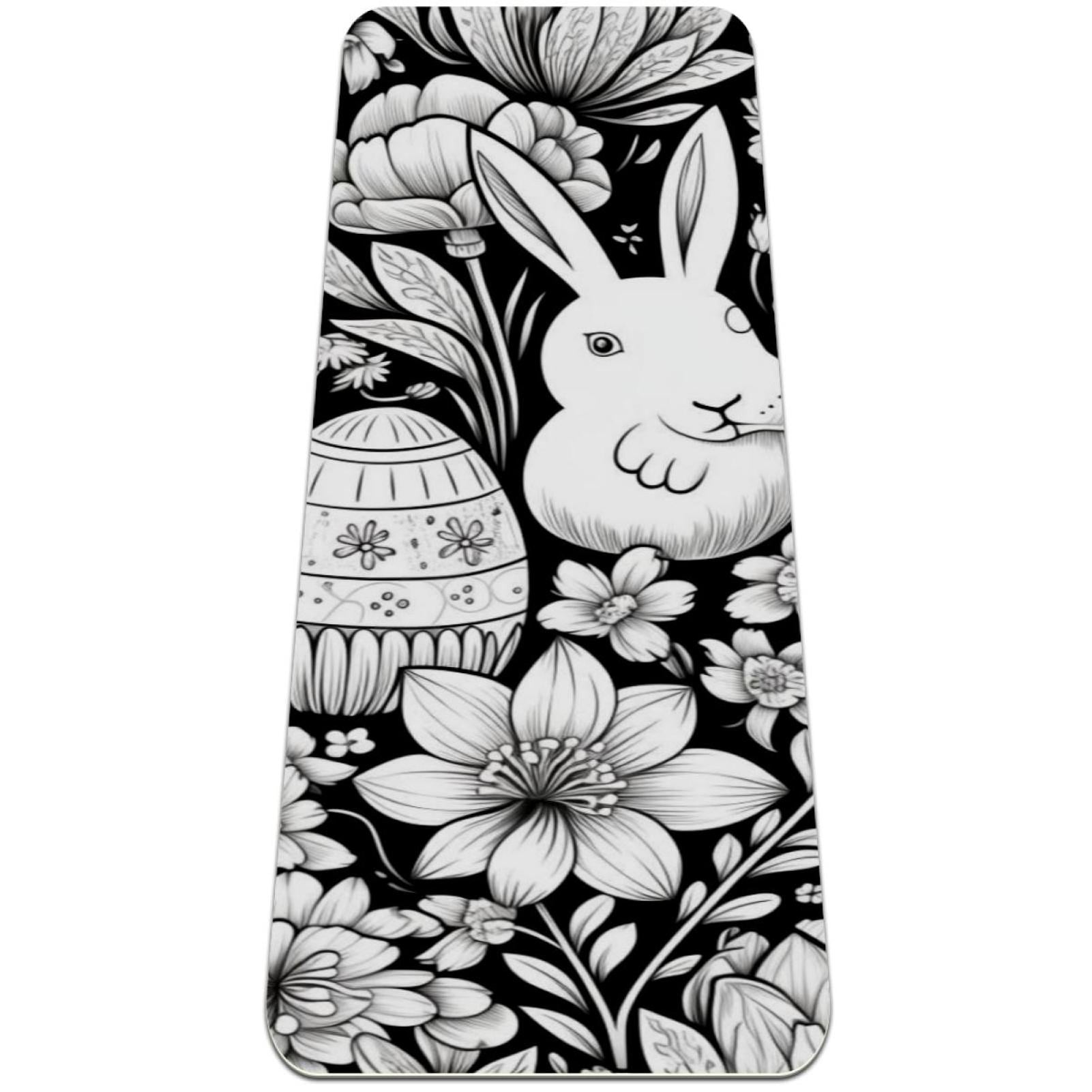 Black and White Easter TPE Yoga Mat |Workout Mat for Yoga, Pilates, and ...