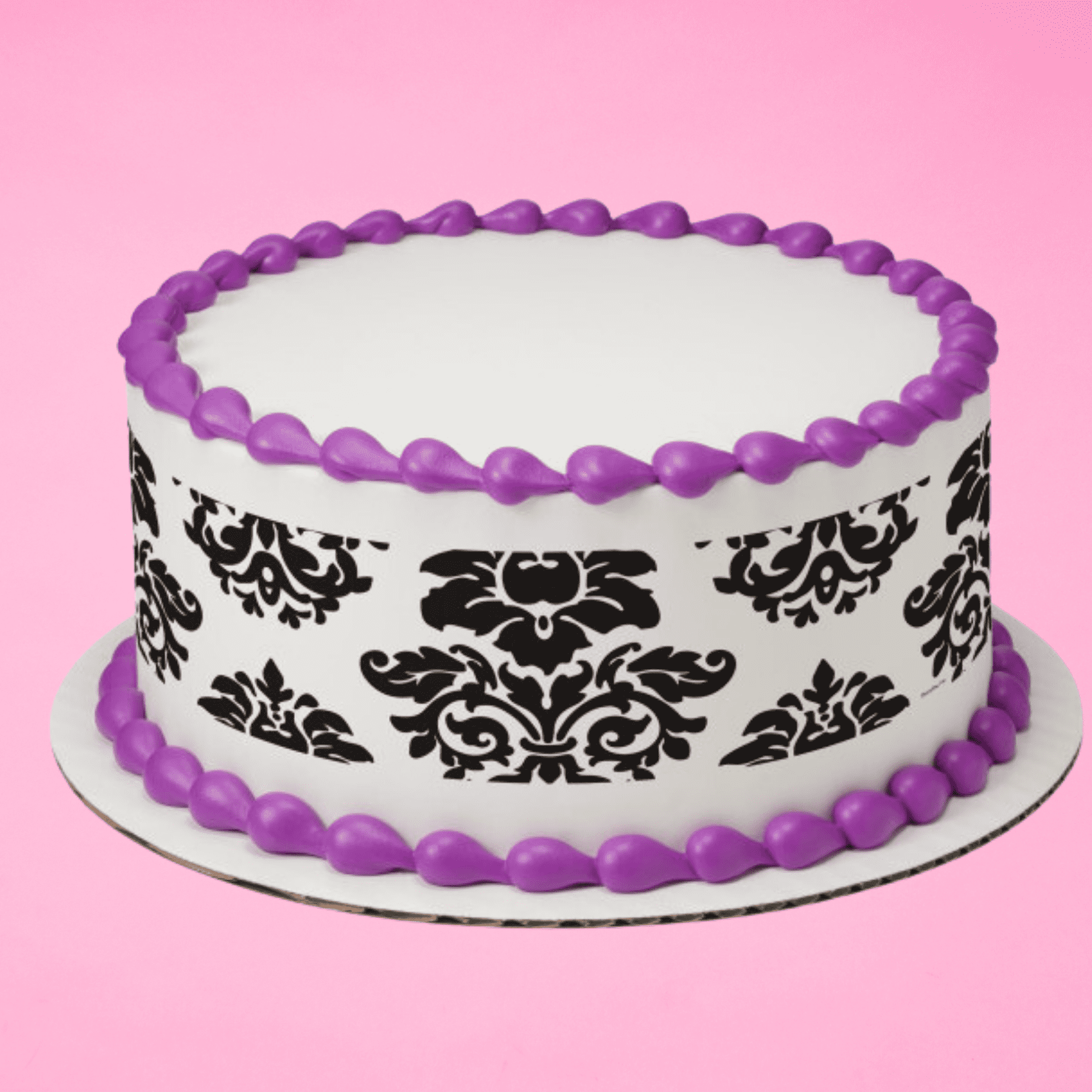Black and White Edible Frosting Cake Border Decoration Wrap - Walmart.com