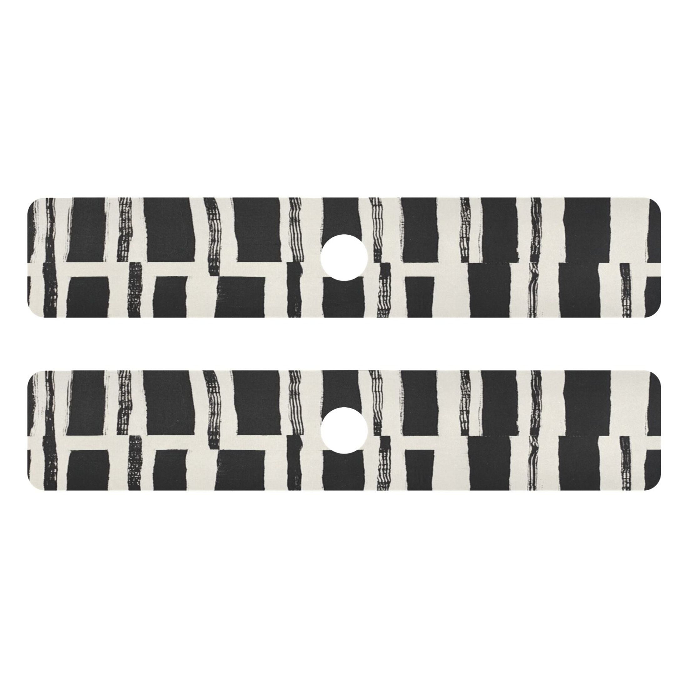 Black and White Extra Long Silicone Algae Sink Mat 30x5.4in 2 Pack ...