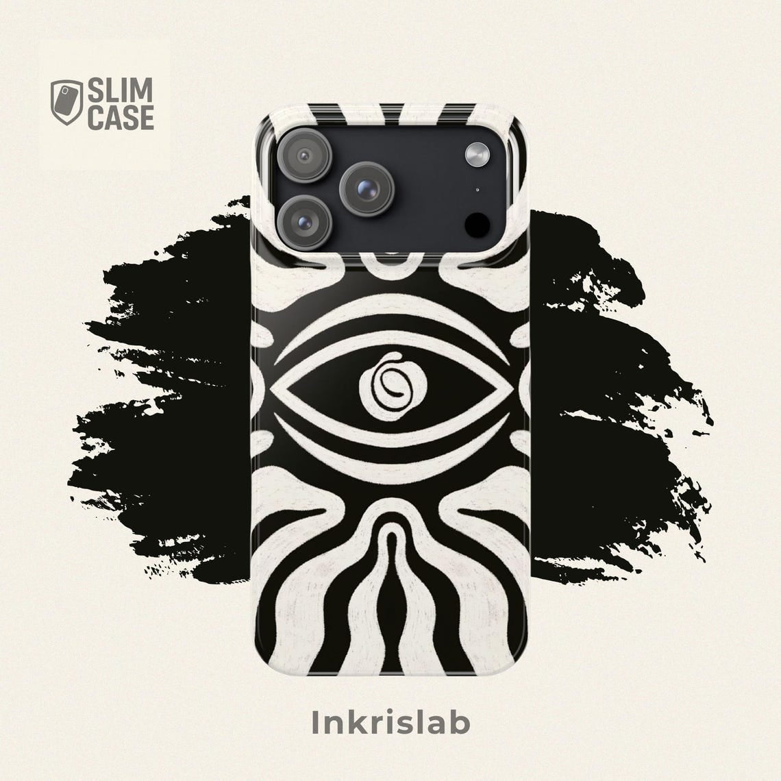 Black and White Eye Abstract Mystical Design Protective Case for iPhone ...