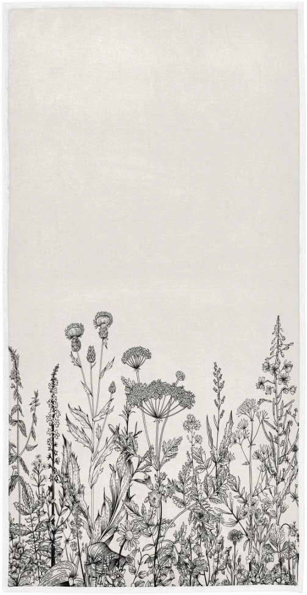 Black and White Flowers Hand Towels, Soft Highly Absorbent Multipurpose ...