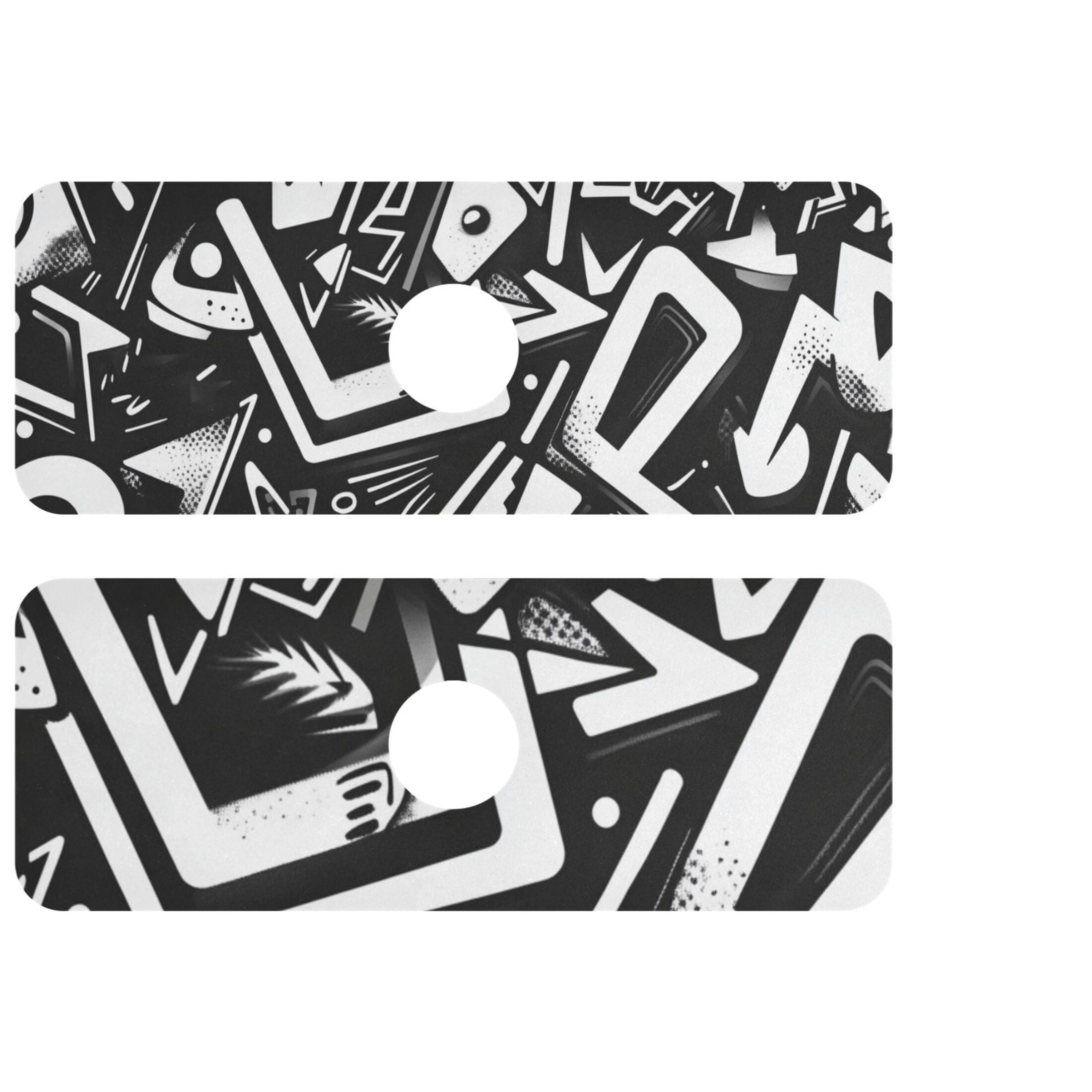 Black and White Geometric Graffiti Kitchen Sink Splash Guard, Silicone ...
