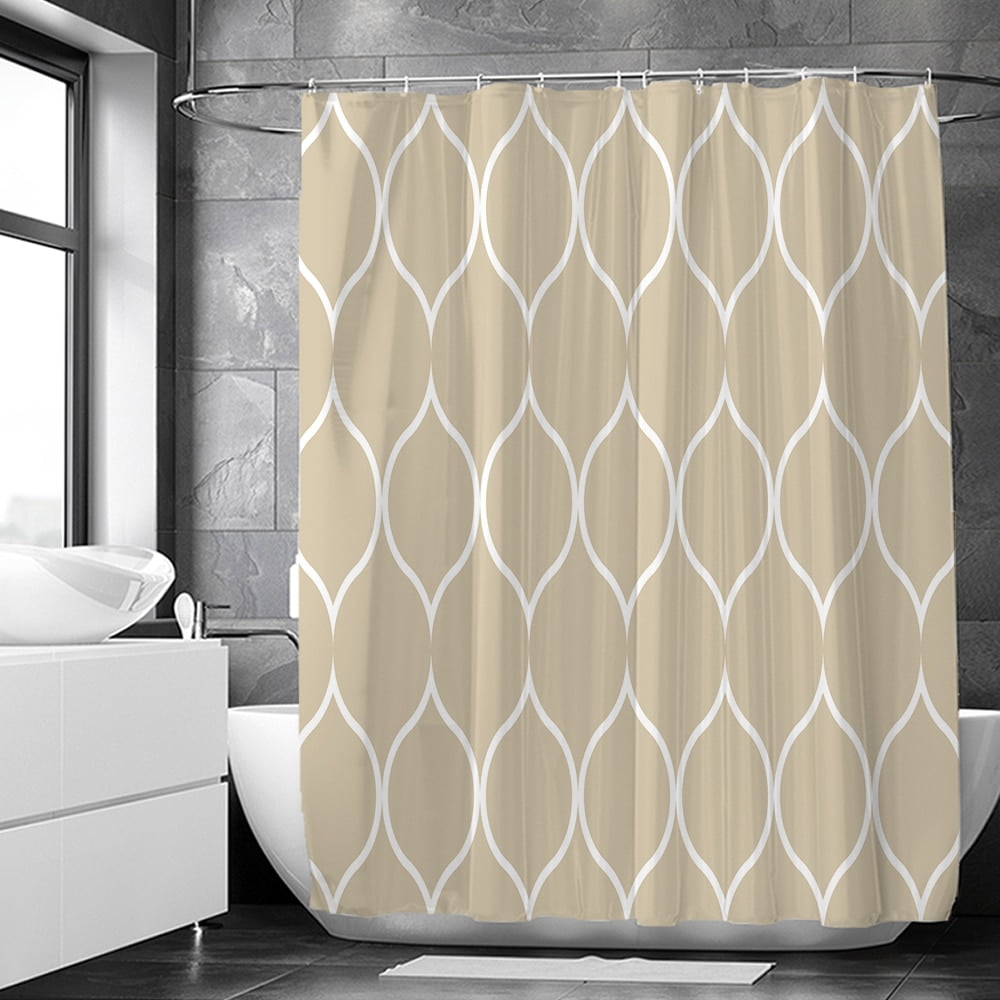 Black and White Geometric Pattern Shower Curtains Waterproof Fabric ...