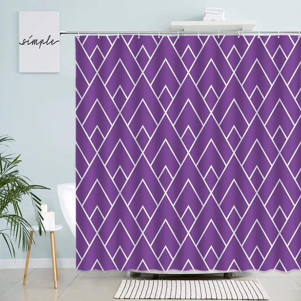 Black And White Geometric Shower Curtains Creative Pattern Line