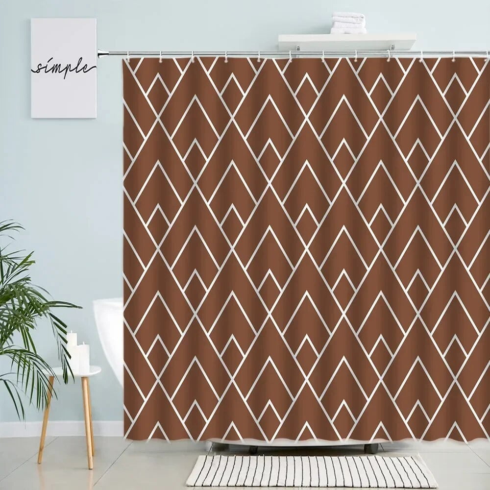 Black And White Geometric Shower Curtains Creative Pattern Line