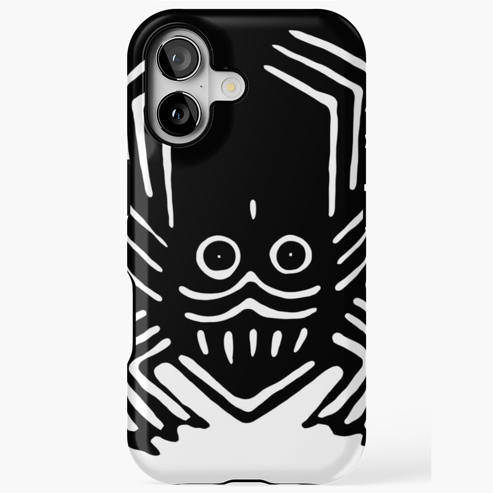 Black and White Geometric Spider Web Pattern Artwork with iPhone 17 16 ...