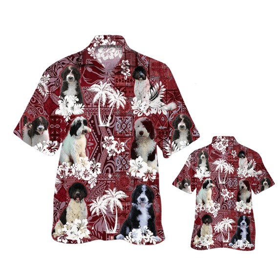 Black and White Goldendoodle Hawaiian Shirt, Hawaii Shirt With Dog And ...