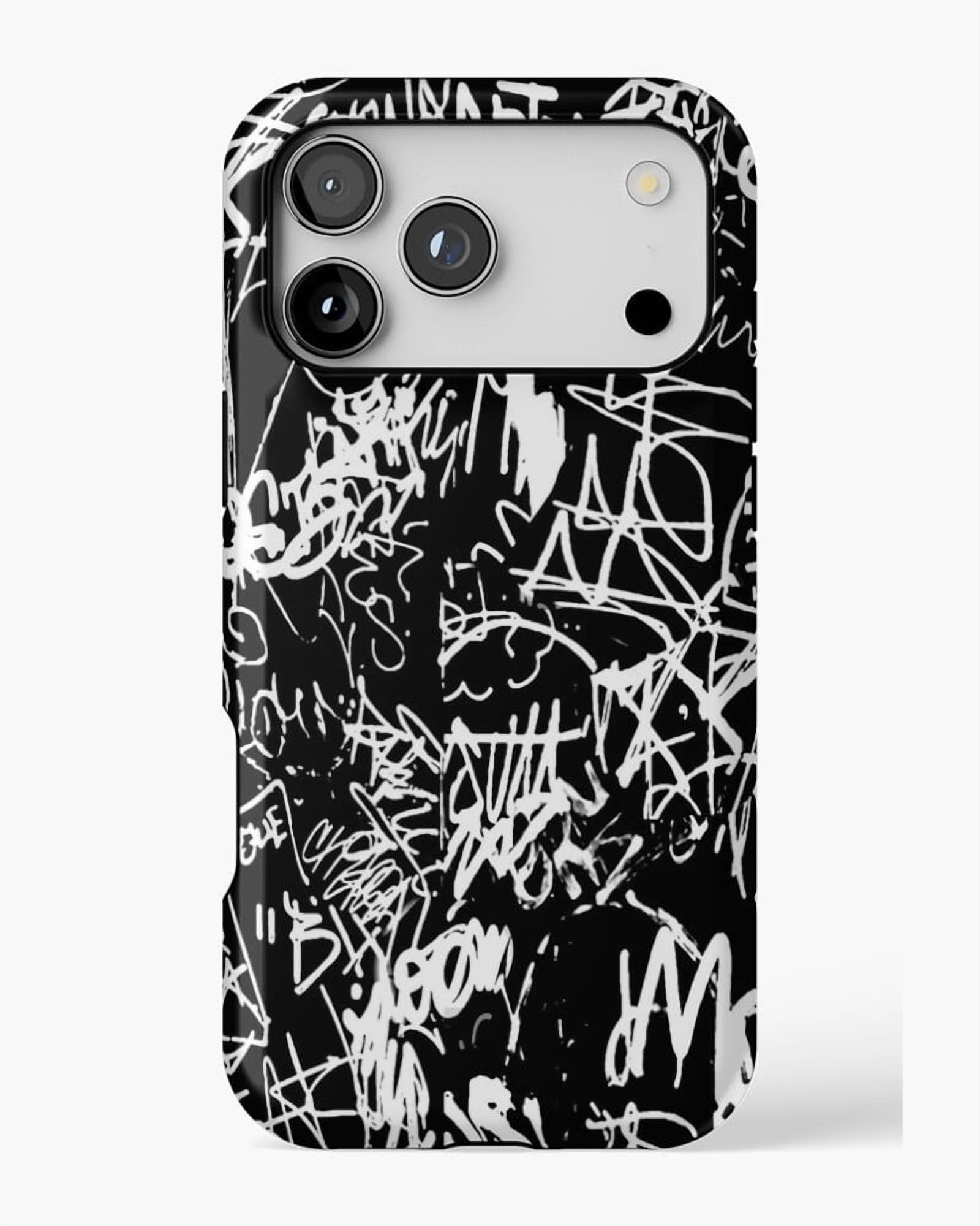 Black and White Graffiti Abstract Collage Print Pattern H1036 Premium ...