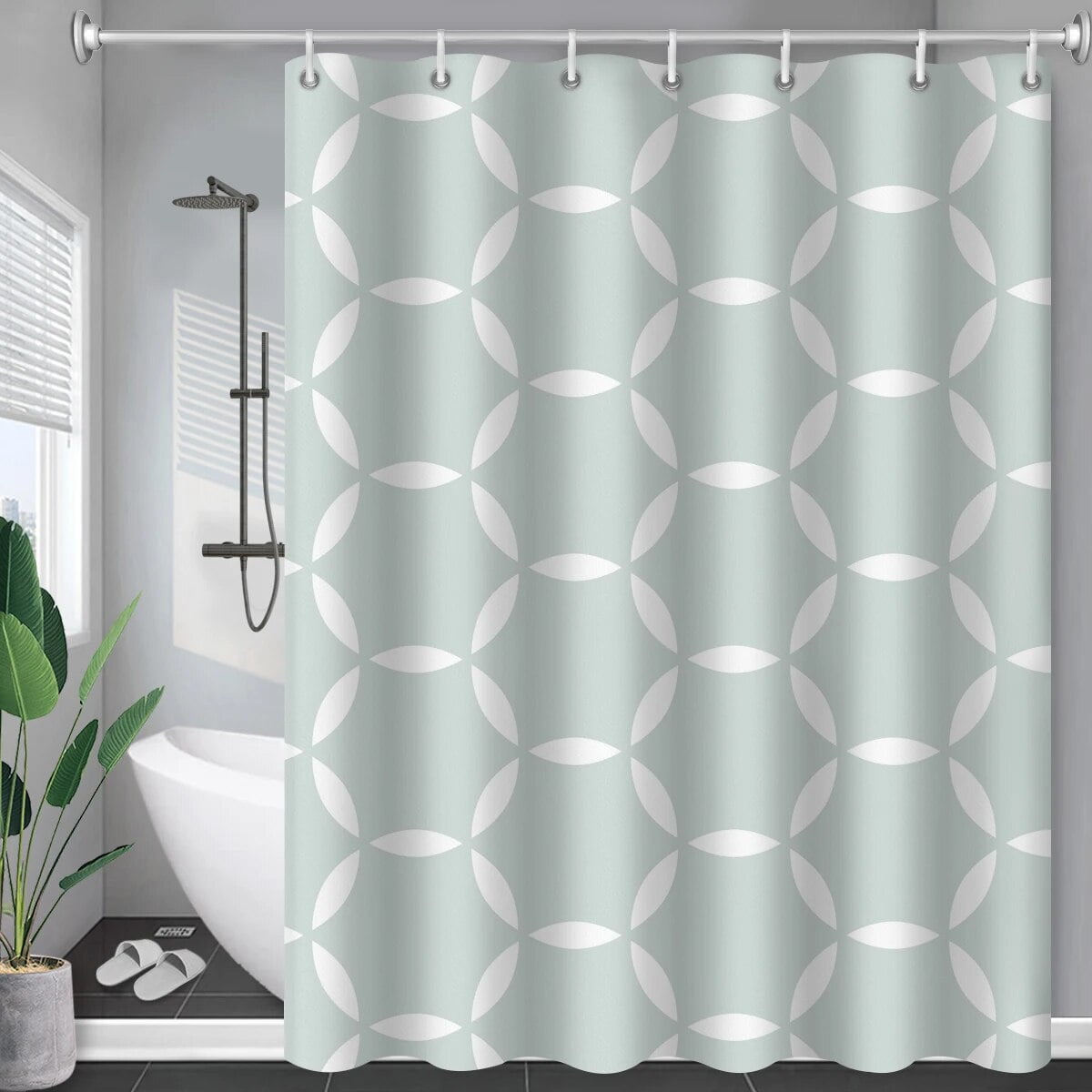 Black and White Grid Geometry Shower Curtain Modern Bathroom Accessories Home Decor Bathroom ...