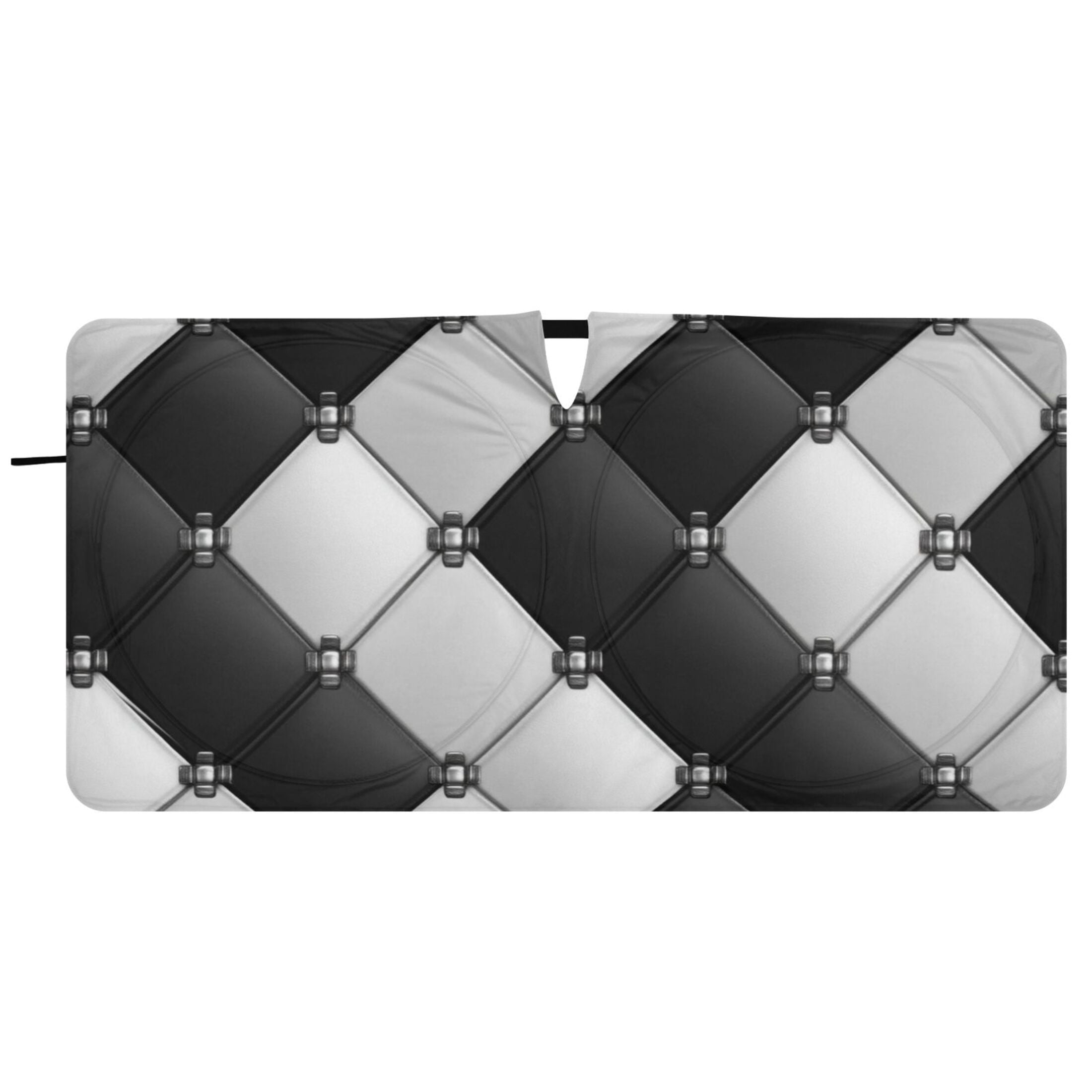 Black and White Grids Car Windshield Sun Shade Foldable Front Window ...
