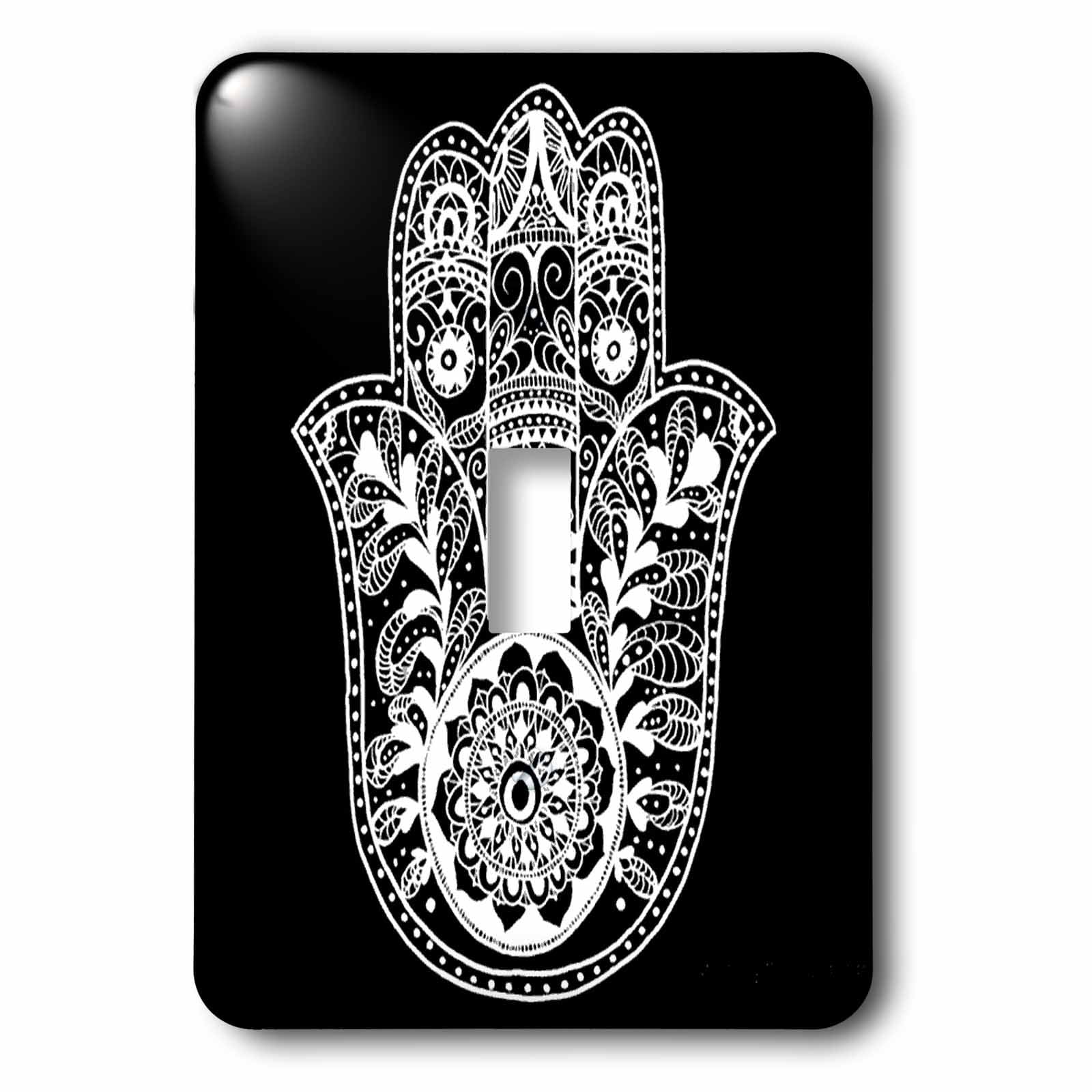 3dRose, Black and White Hamsa, single toggle switch - Walmart.com