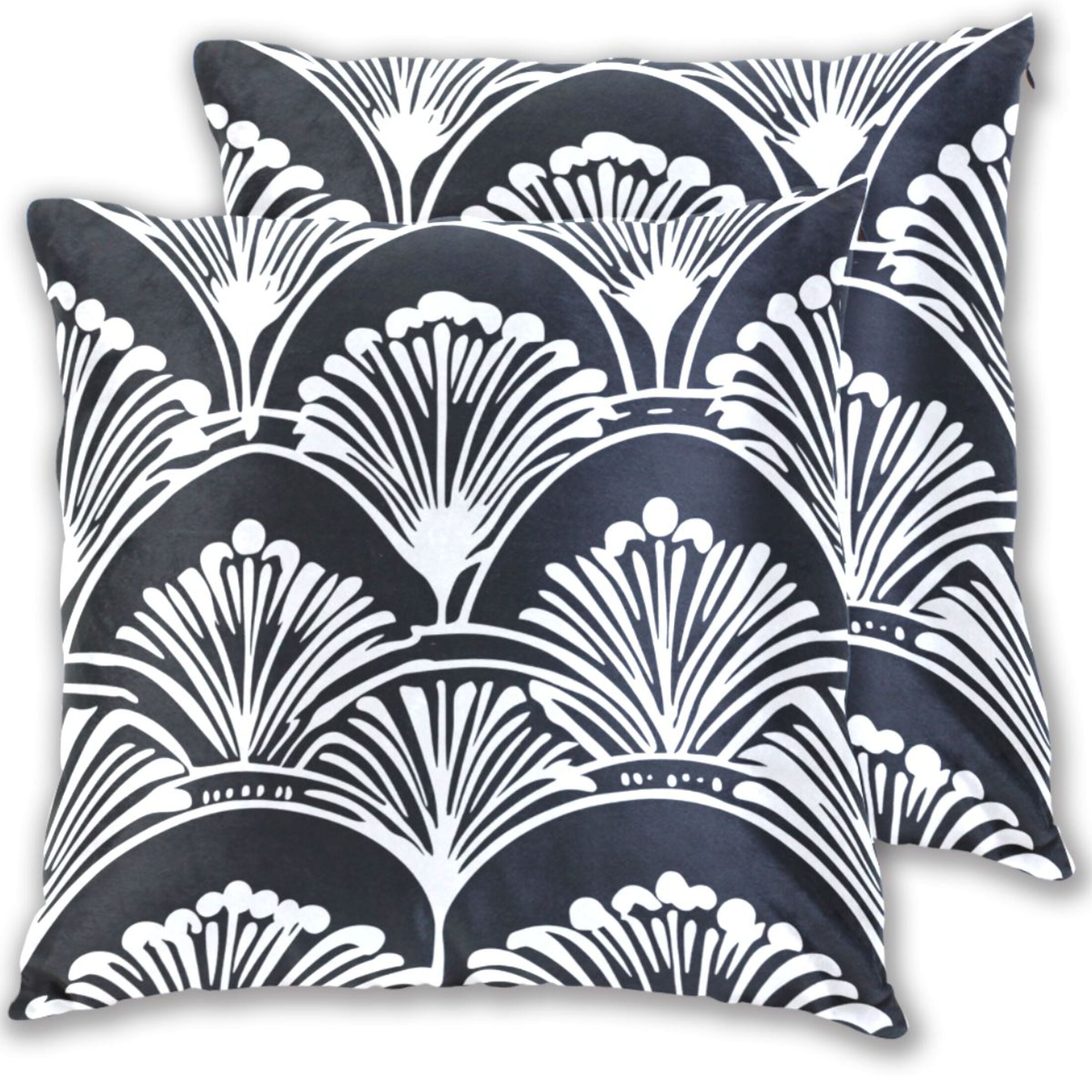 Black and White Line Shell Throw Pillow Covers 16x16 Inch 2 Packs ...