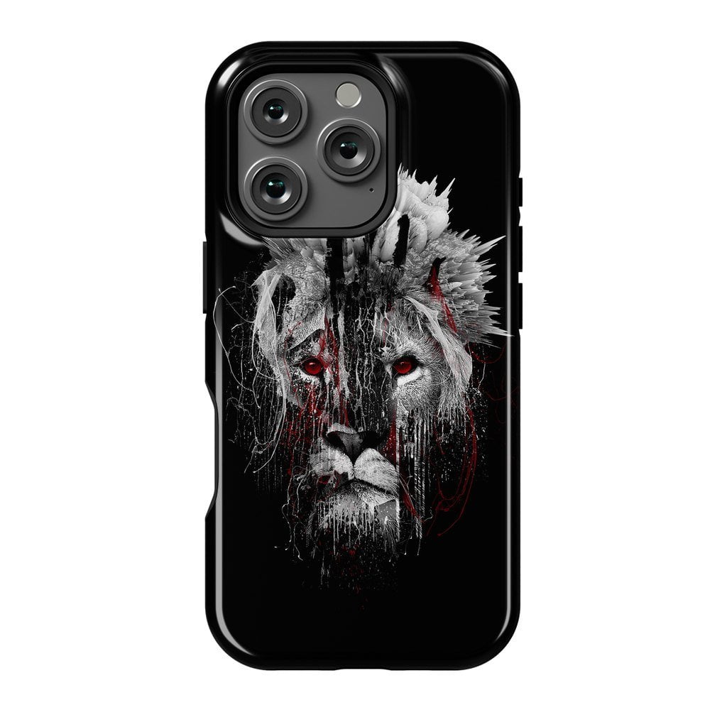 Black and White Lion Stylish Protective Design Case for iPhone 11 to 16 ...
