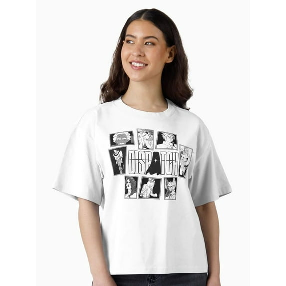 Black and White Manga Panel Collage Graphic Unisex Cotton T-Shirt ...