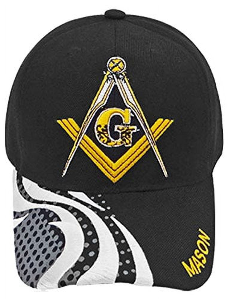 Black and White Mason Baseball Cap Embroidered Freemason Hat - Walmart.com