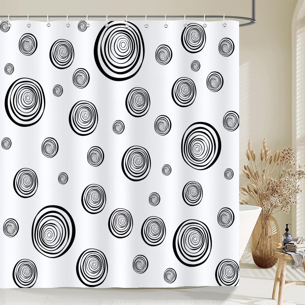 Black and White Modern Simple Shower Curtain Home Bathroom ration ...