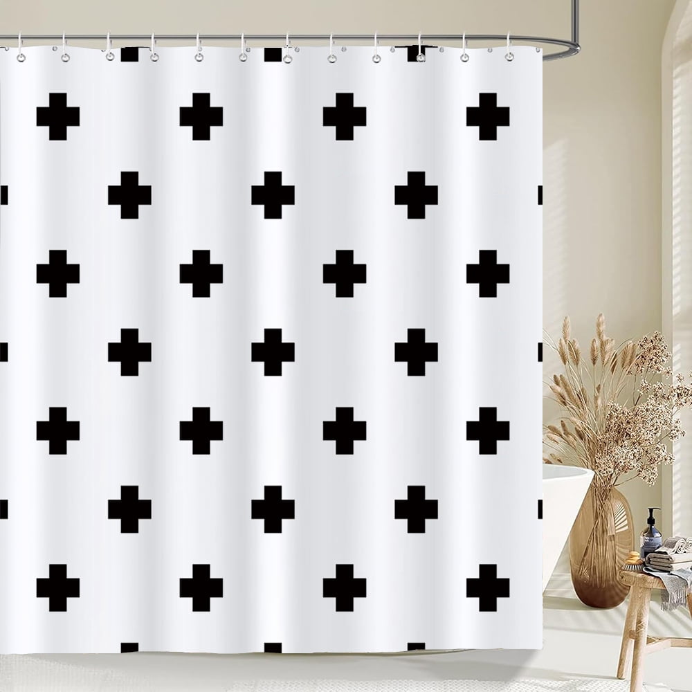 Black and White Modern Simple Shower Curtain Home Bathroom ration ...