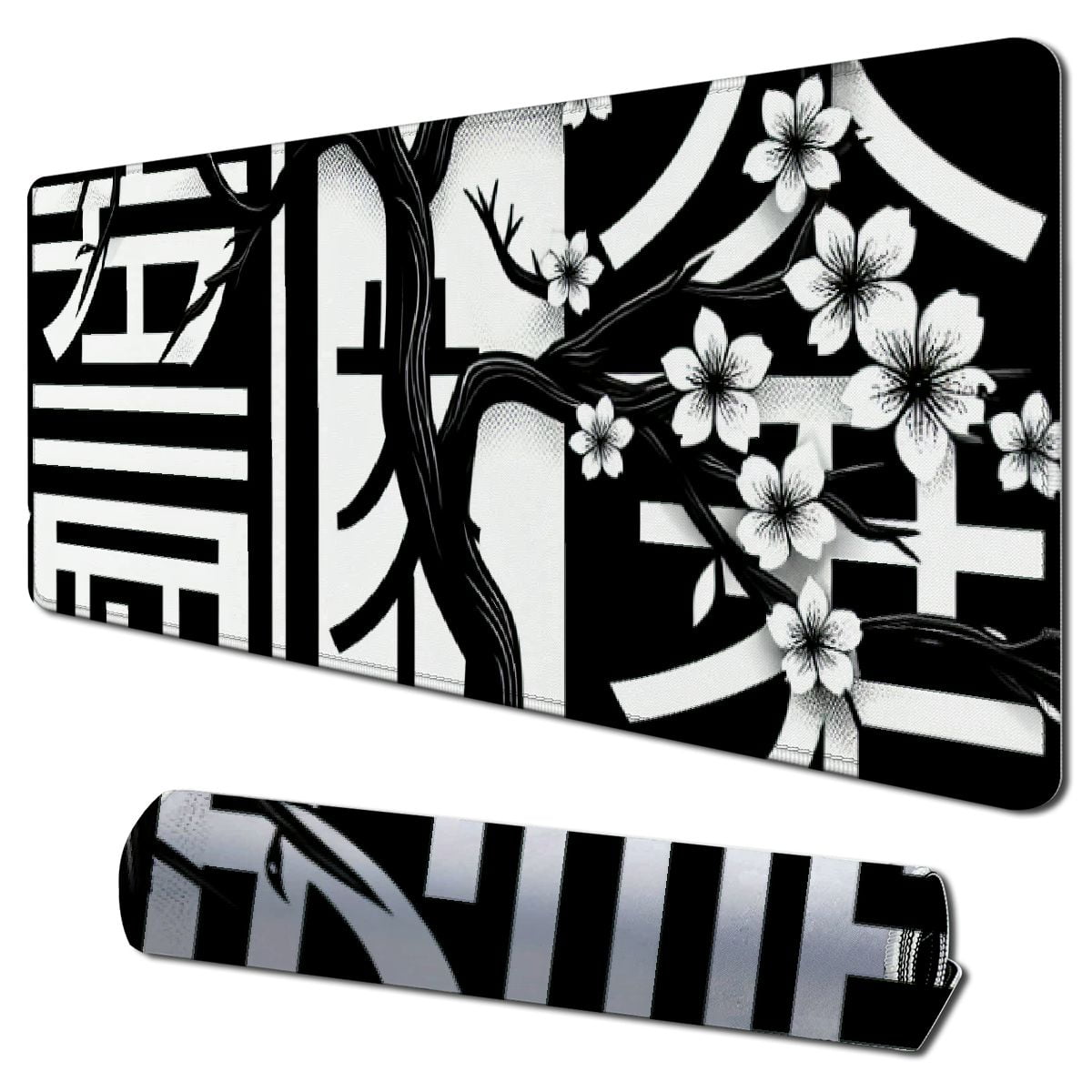 Black and White Mouse Pad Gaming Large Mouse Pad Japanese XL Mousepad ...