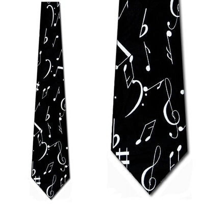 Black and White Music Notes Necktie Mens Tie - Walmart.com