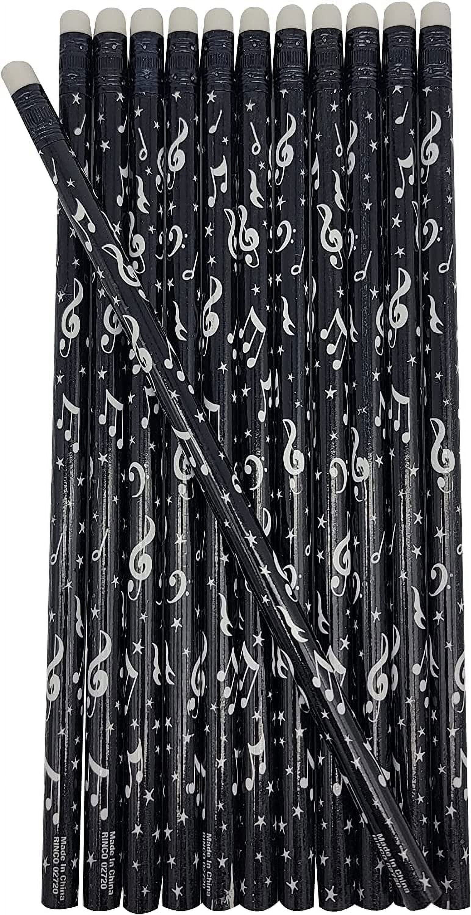 Black and White Musical Note Pencil (24 Pack) 7.5". #2 Lead Pencils ...