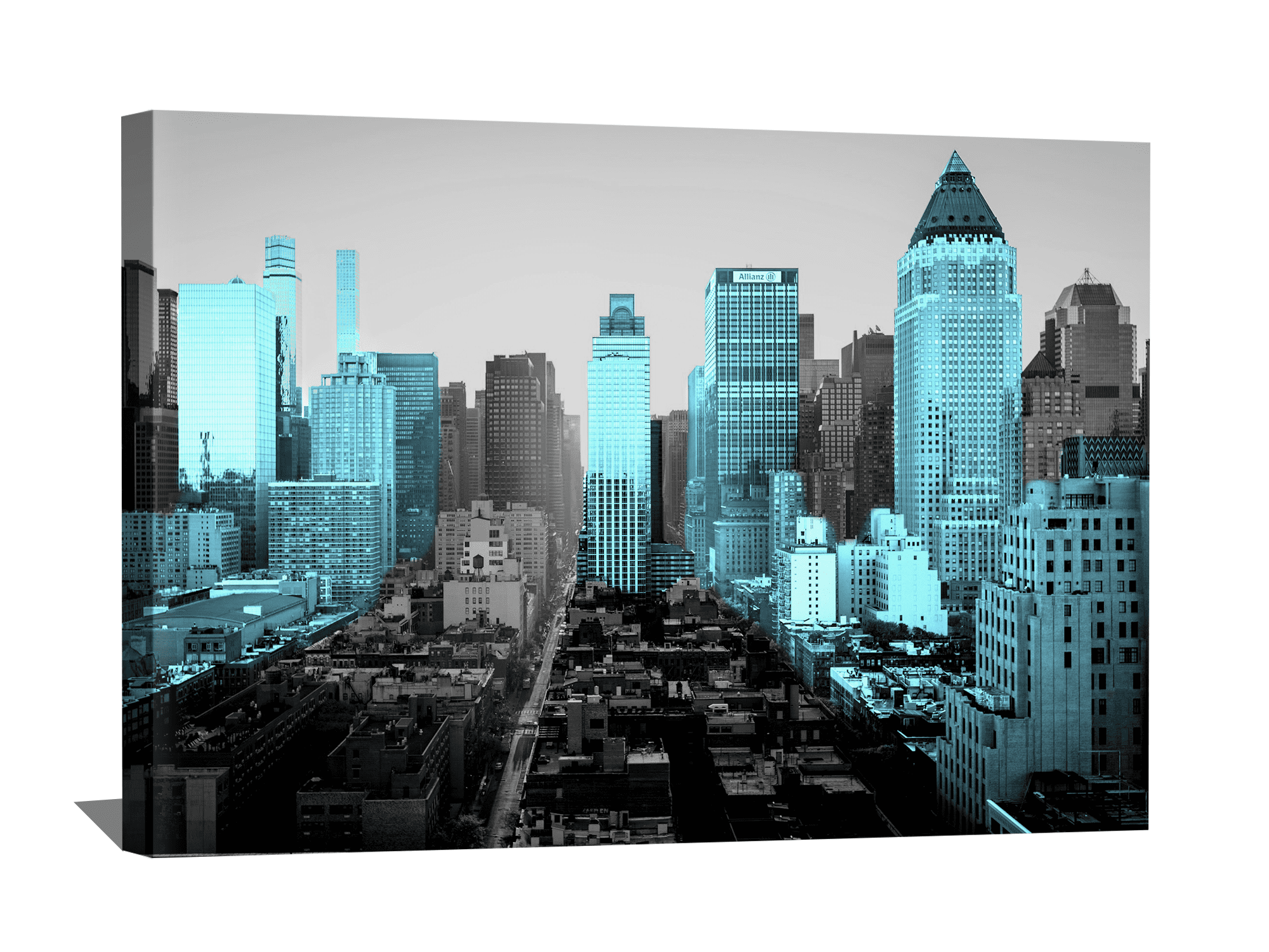 Black and White New York Skyline Panoramic Rockefeller Center Wall Art ...