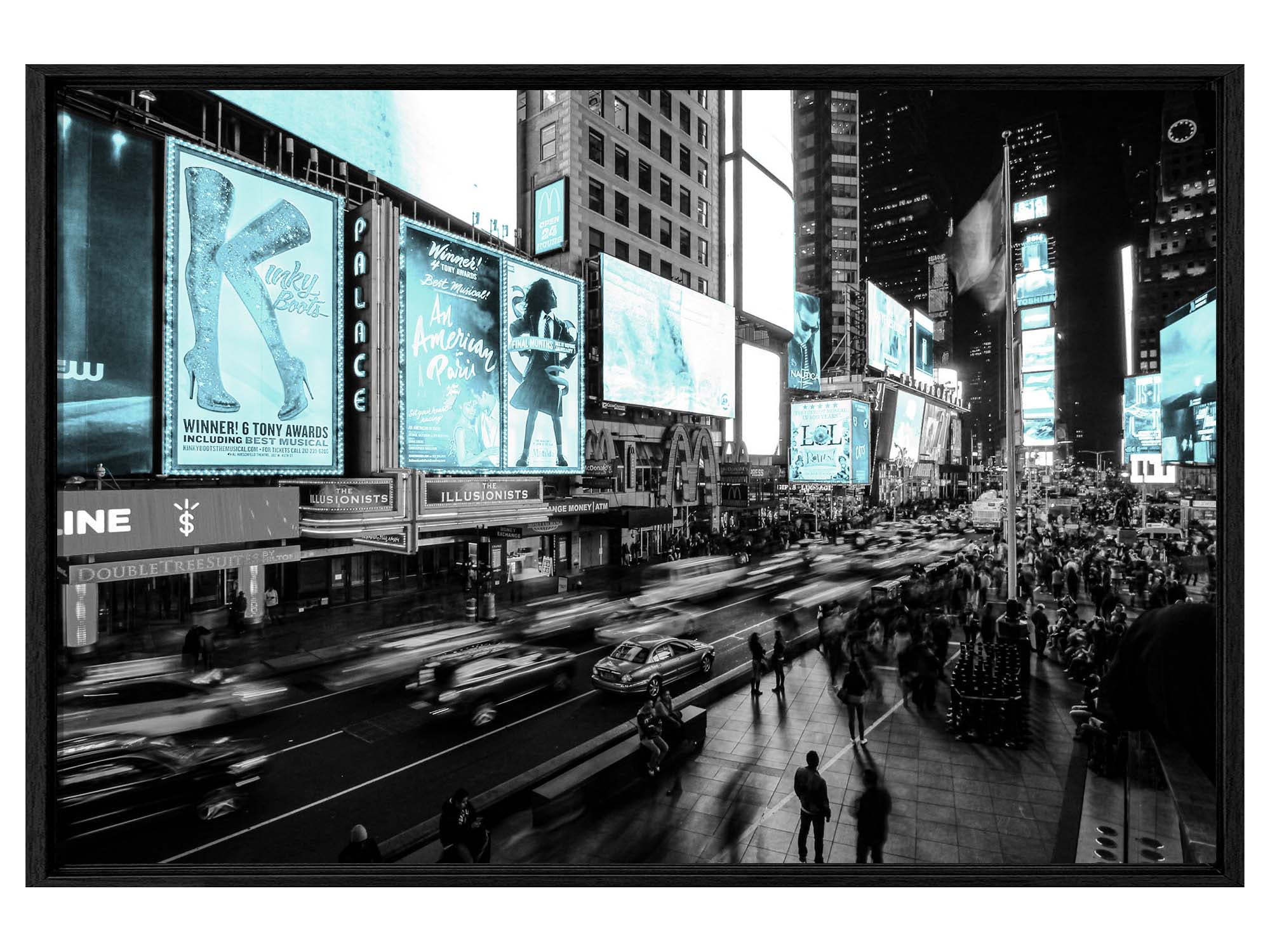 Black and White New York Skyline Panoramic Times Square Wall Art Times ...
