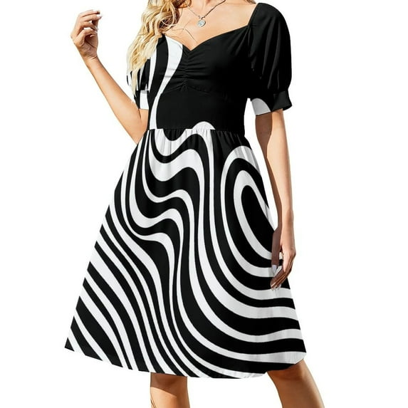 Black and White Op Art Abstract Pattern Dress women's dresses luxury ...