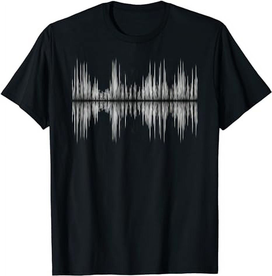 Black and White Overlapping Sound Waves T-Shirt - Walmart.com