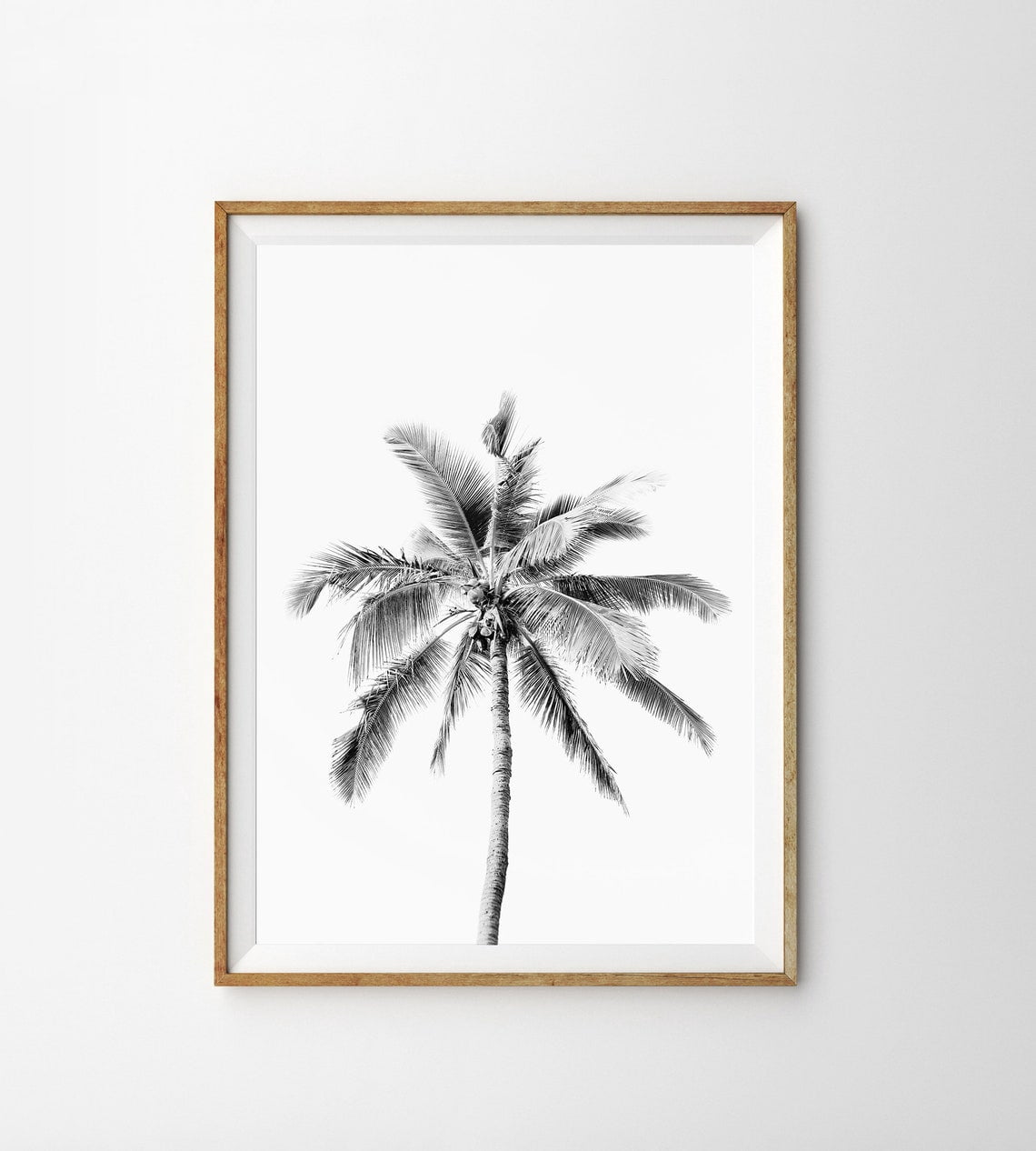 Black and White Palm Tree Art Tropical Boho Beach Modern Minimalist ...