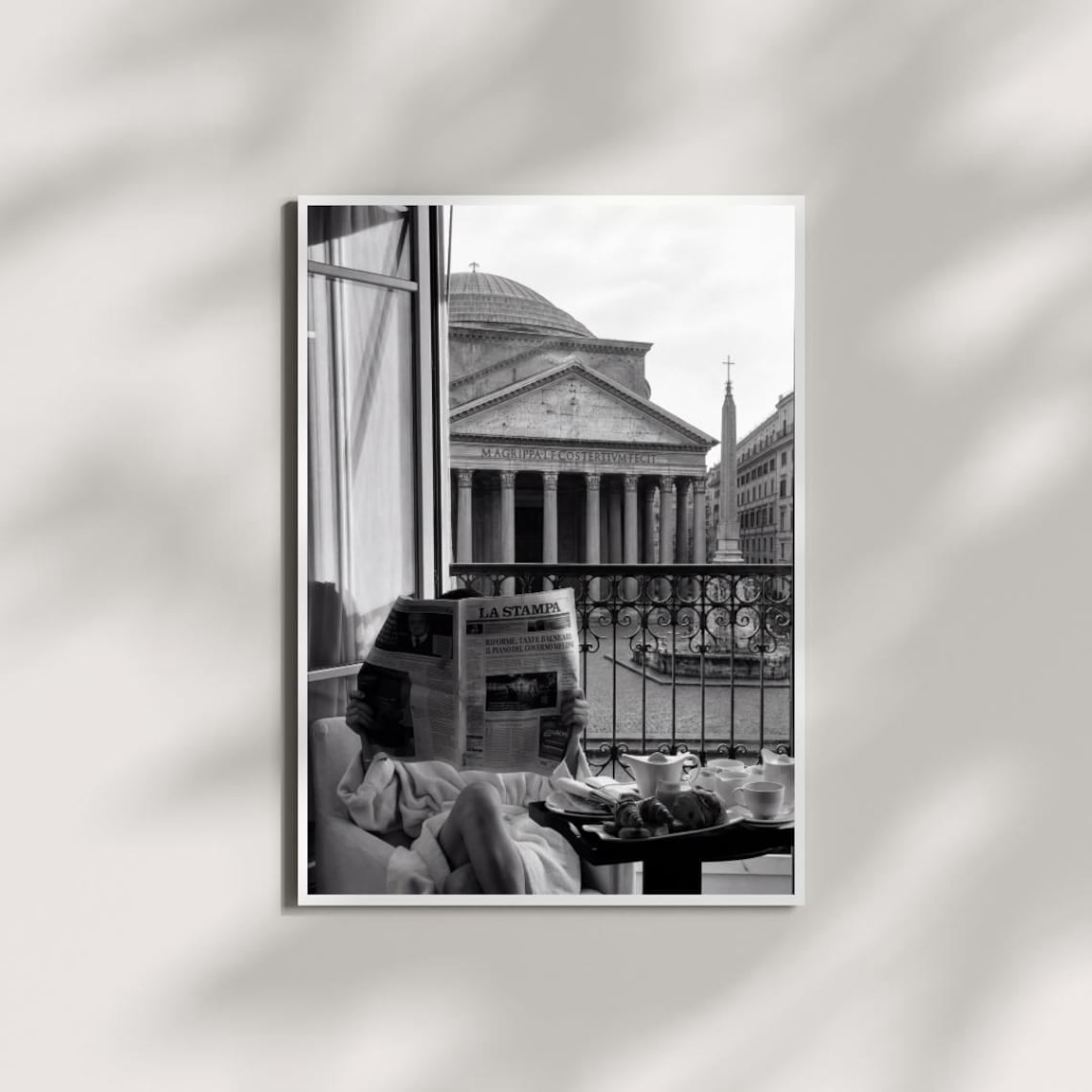 Black and White Paris Balcony View Rome Pantheon Luxury Breakfast ...