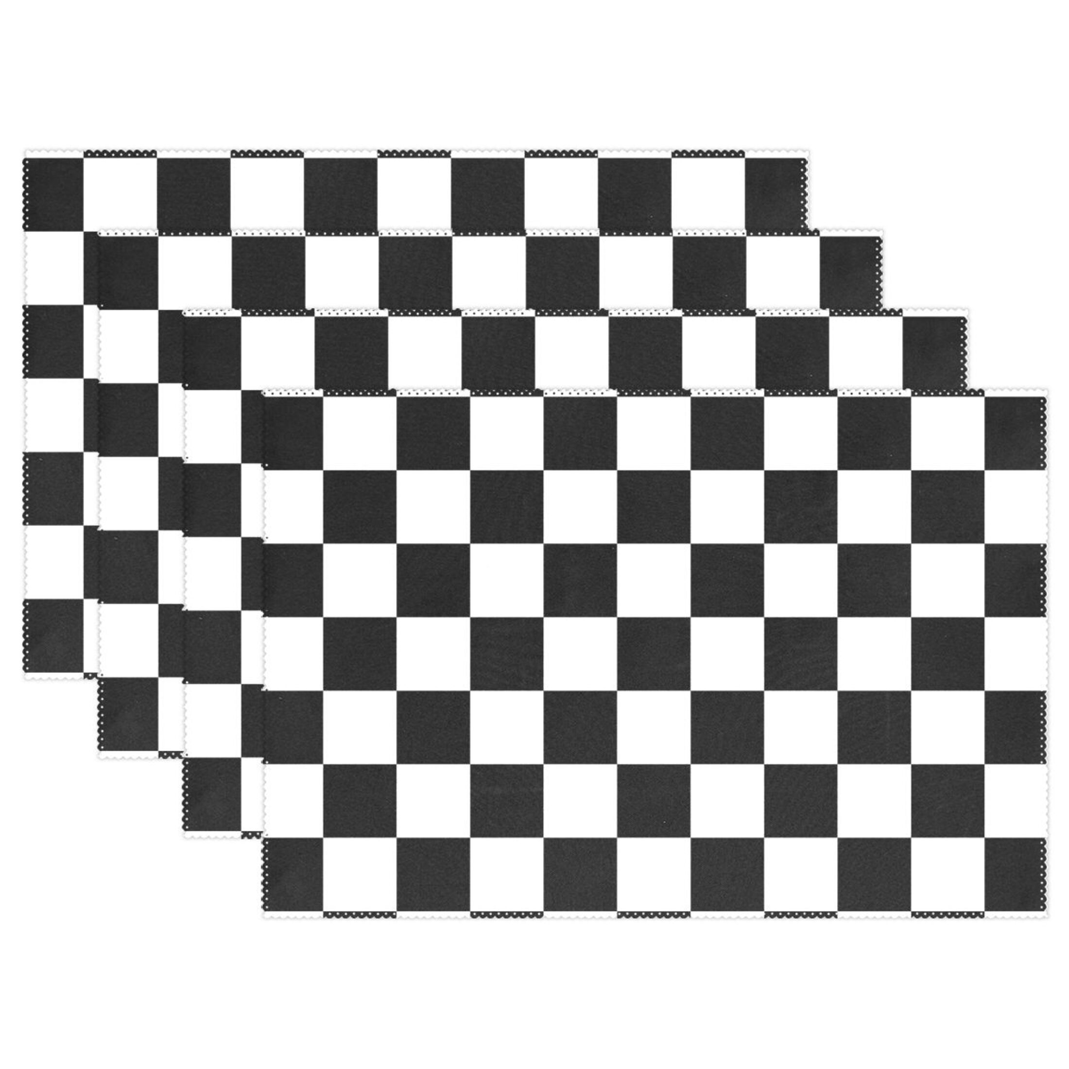 Black and White Plaid Placemats Set of 4 Dining Table Mat Linen ...