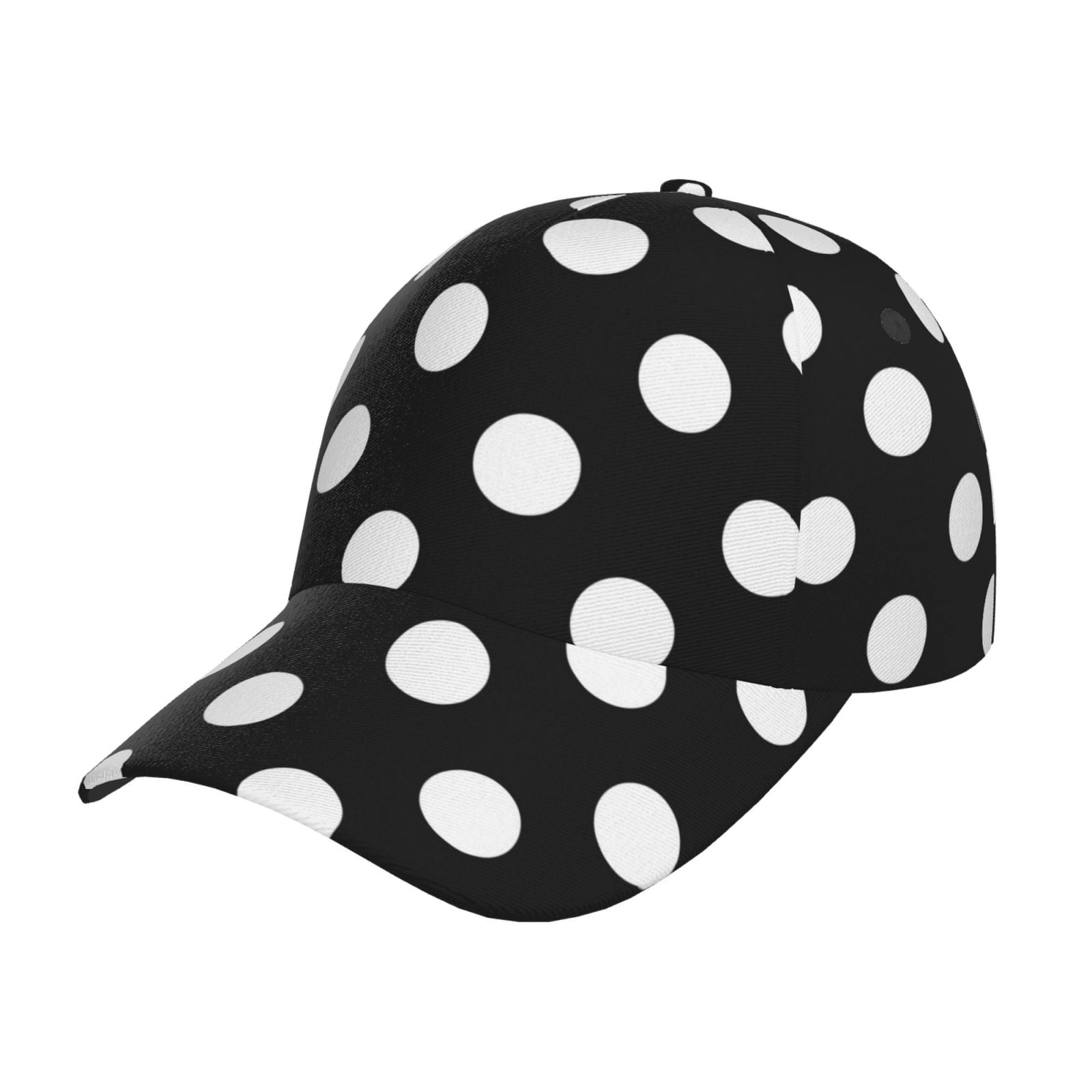 Black and White Polka Dot Baseball Caps - Adjustable Golf Dad Hat for ...