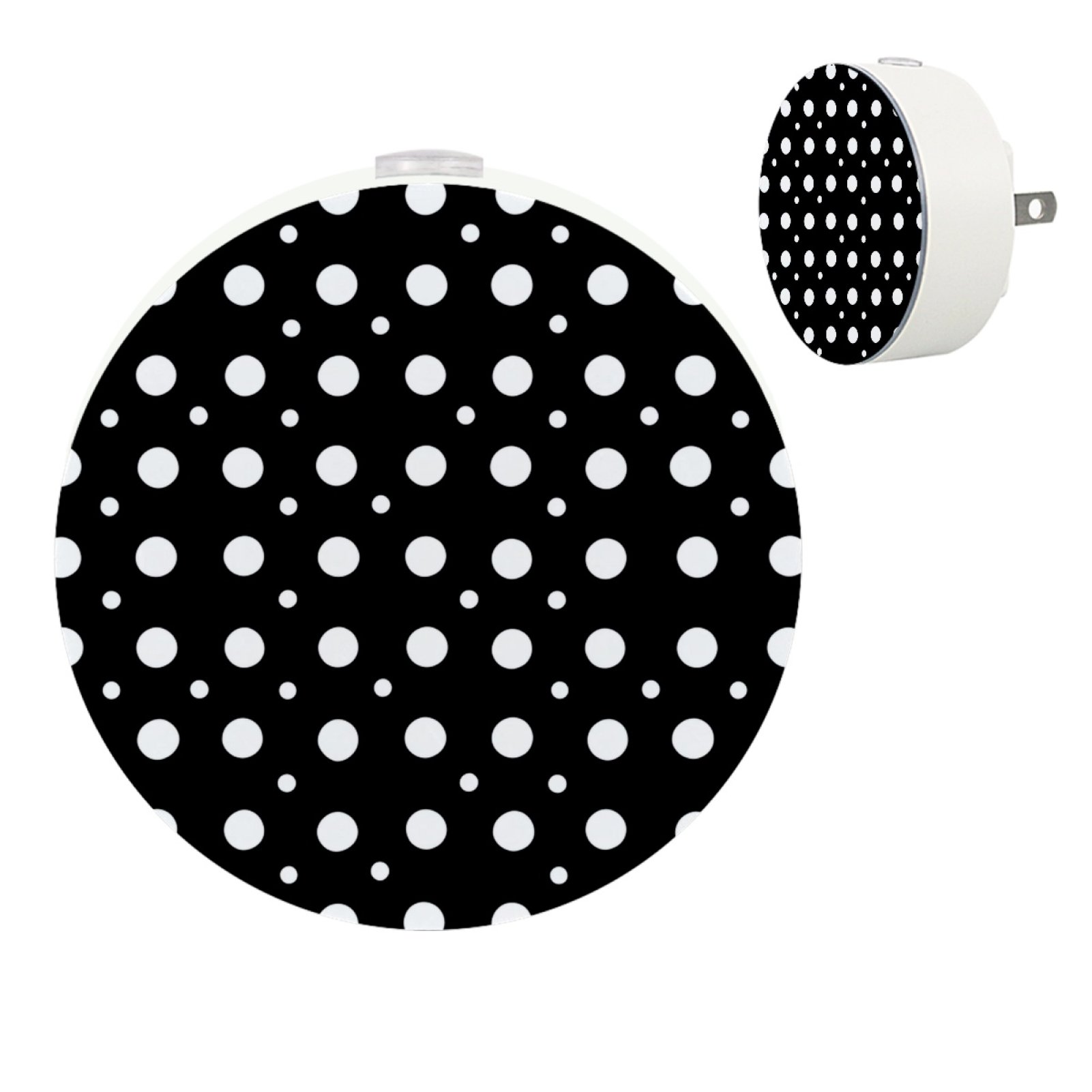 Black and White Polka Dots Automatic night lights plug into wall Dusk ...