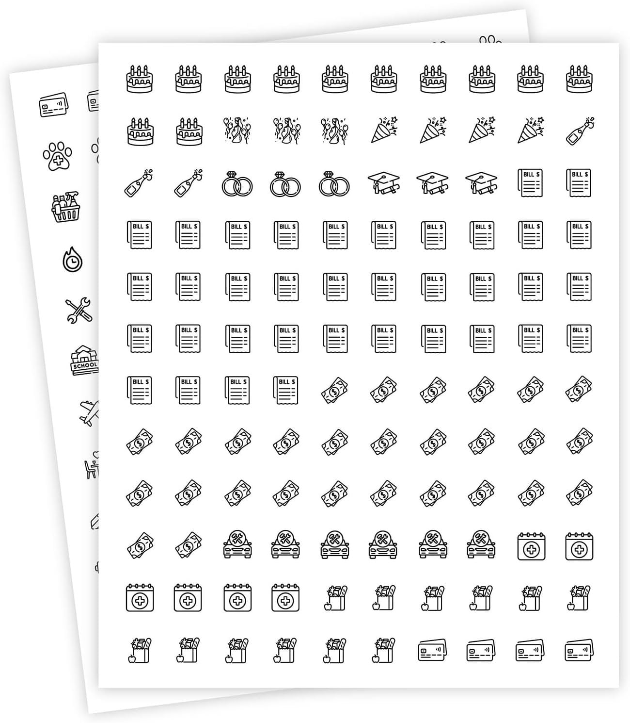 Black and White Productivity Planner Stickers for Adults To Do List ...