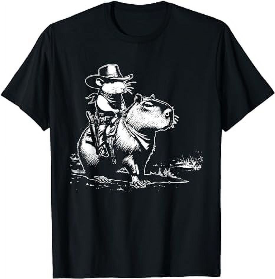 Black and White Rat Race Cowboys Funny Cowboy Rats Animals T-Shirt ...