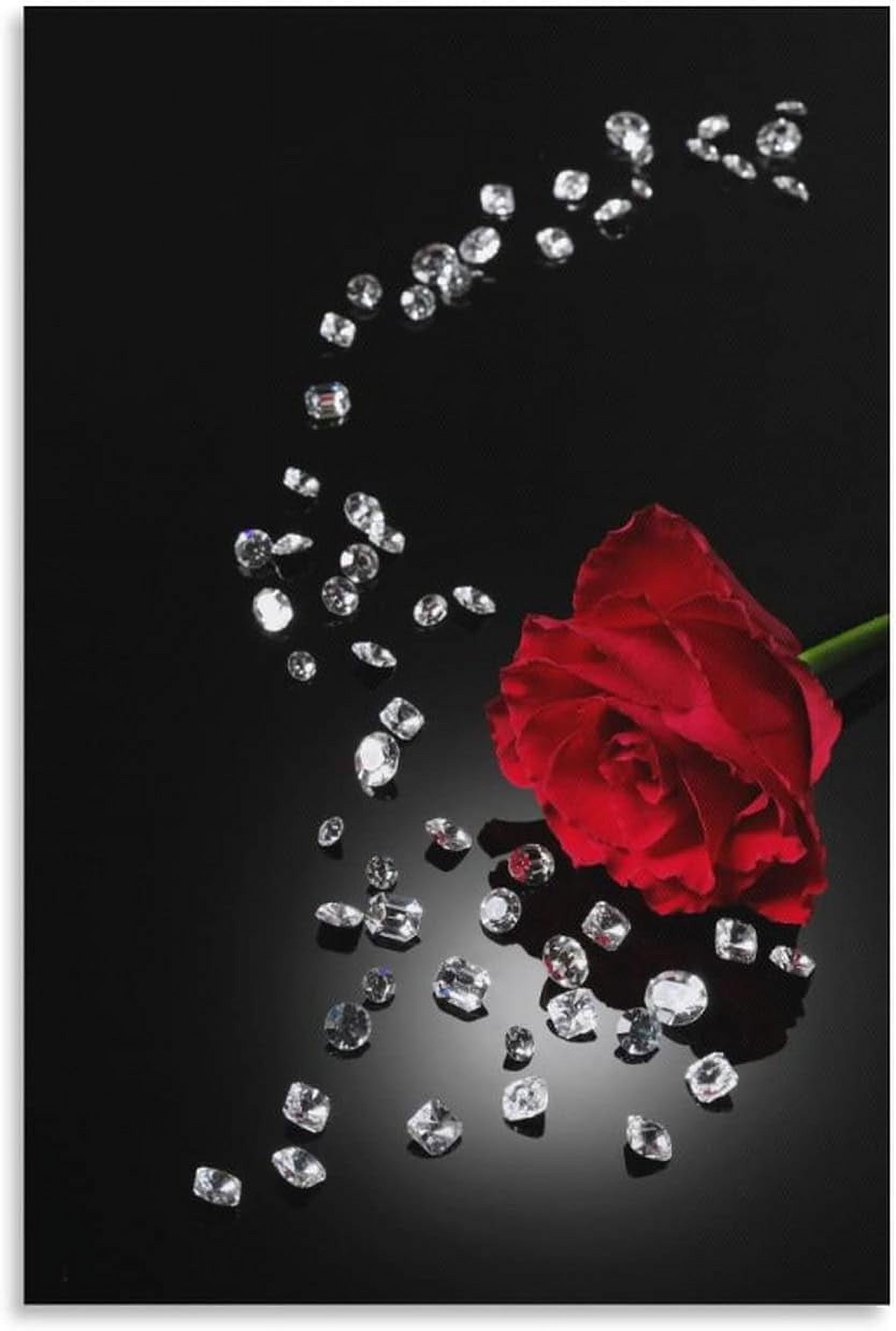 Black and White Red Rose Poster Canvas Painting Wall Art Living Room ...
