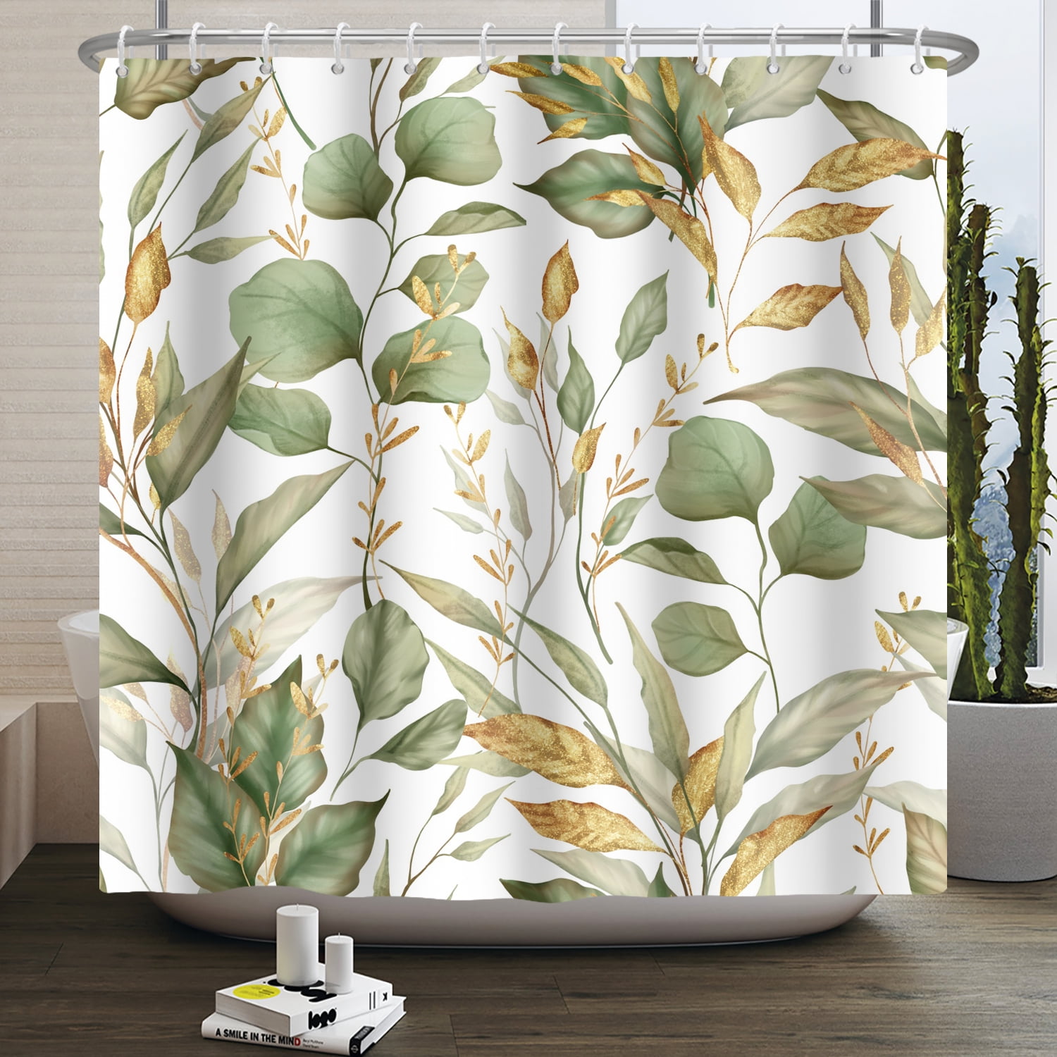 Black and White Shower Curtain Crowns Creative Design Waterproof Fabric ...