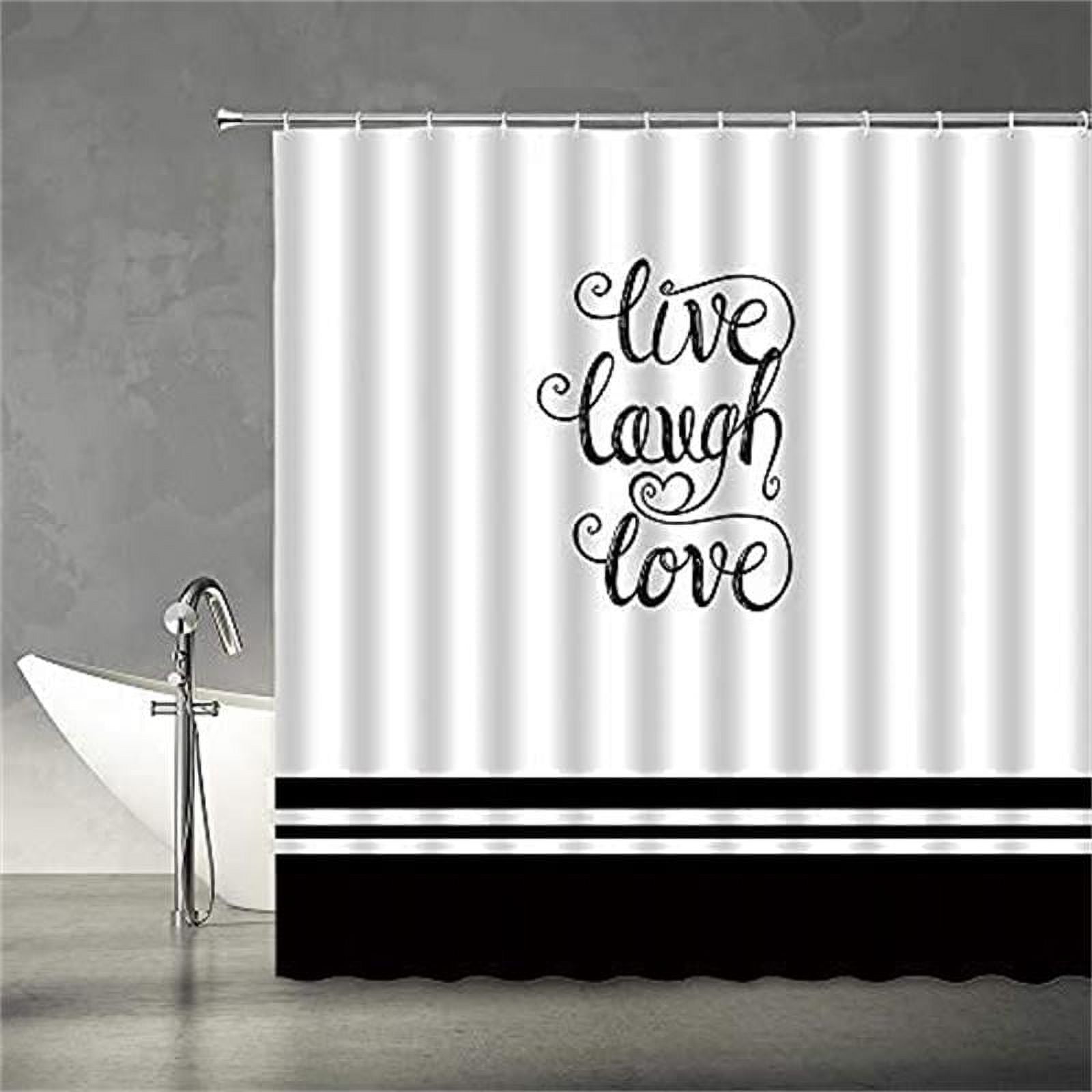 Black And White Shower Curtains Live Laugh Love Simple Inspirational