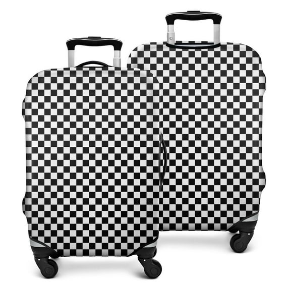 Black and White Small Checkered Pattern Luggage Cover Fashion Suitcase ...