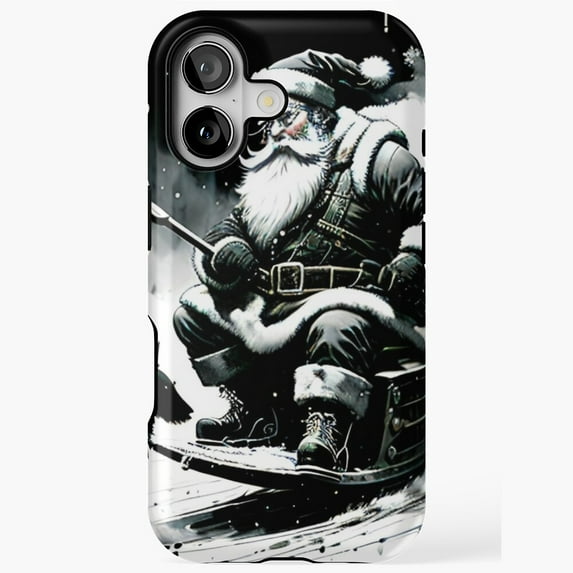Black and White Snow Tree Winter Scene Holiday Design iPhone Case with ...