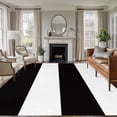 Black and White Stripe Pattern 5'x8' Rug for Bedroom Under Queen Bed ...