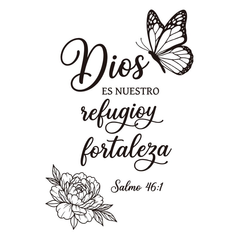 Black and White Striped Flowers Wall Sticker with English Phrase ...