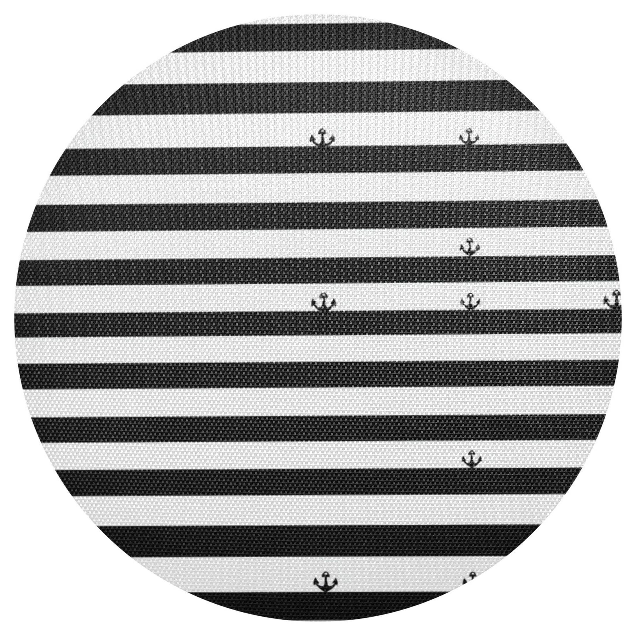 Black and White Stripes 15.4in Diameter PVC Plate Mat, Heat-Resistant ...