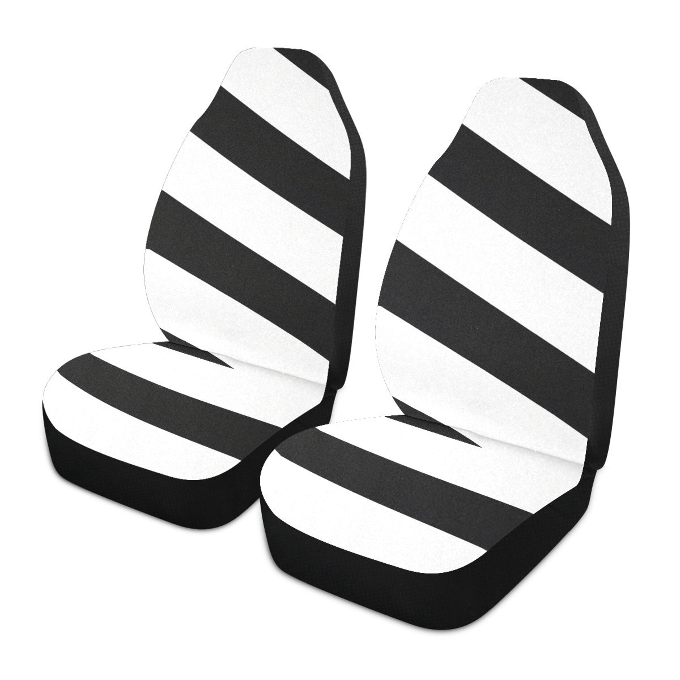 Black and White Stripes Car Seat Covers Front Seats Universal Fit for ...