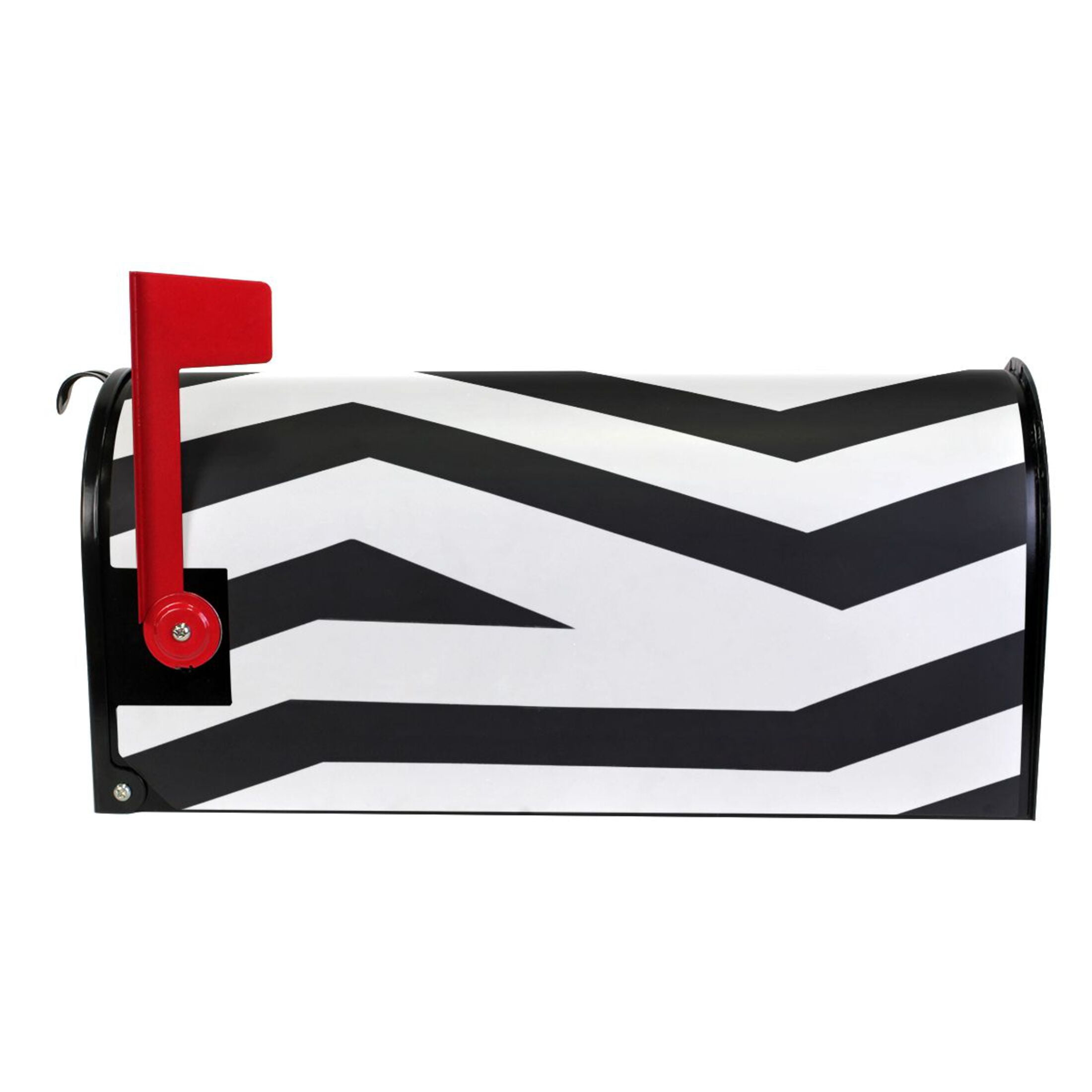 Black and White Stripes Magnetic PVC Mailbox Cover, 25.4" x 20.7" Large ...