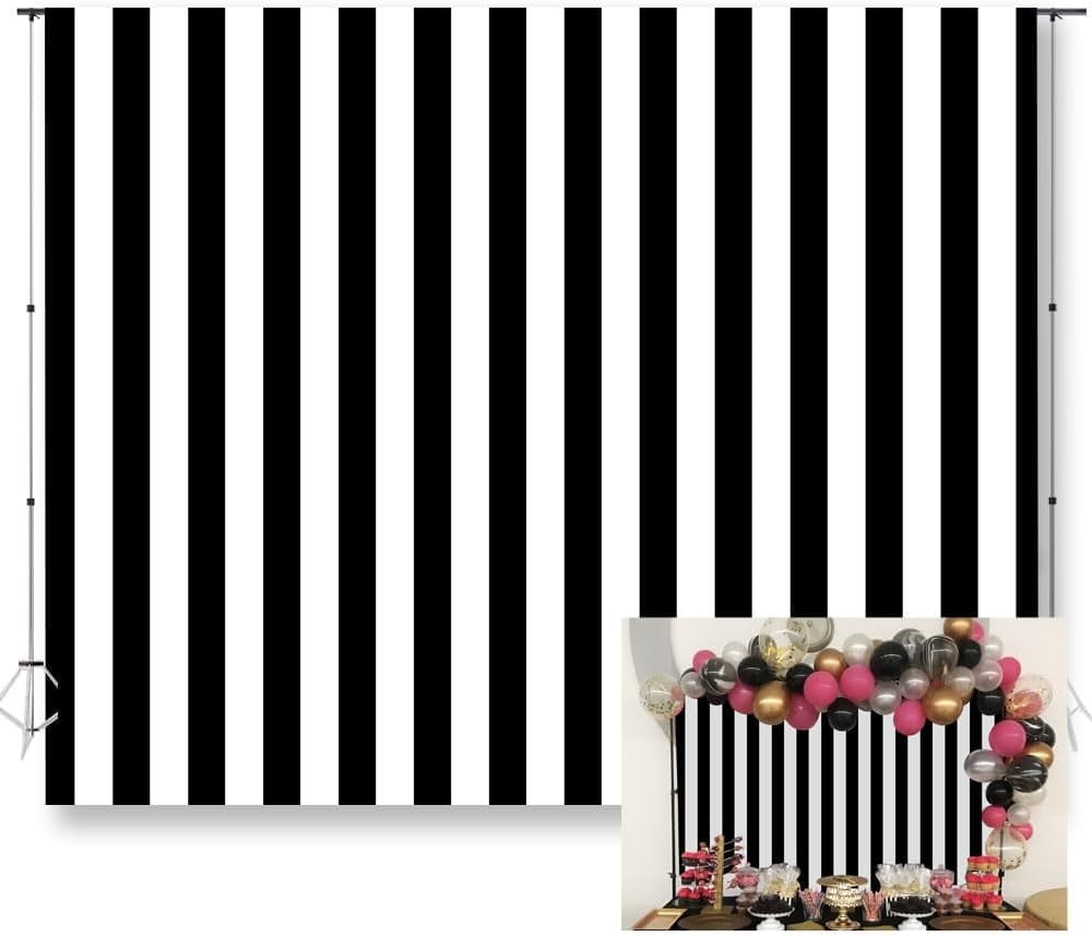 Black and White Stripes Photo Backdrop Racing Theme Birthday Party Baby ...