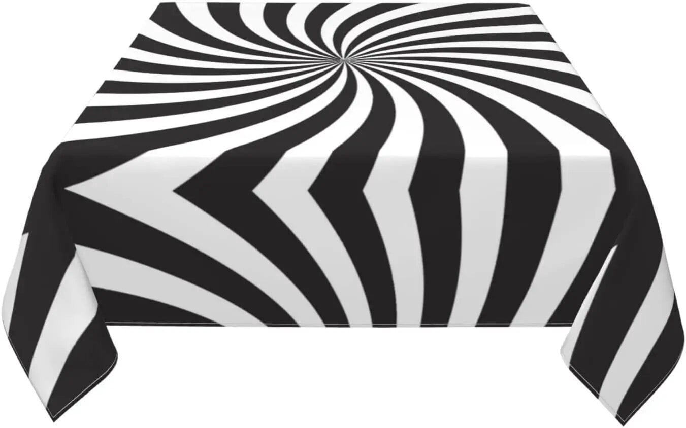 Black and White Stripes Waterproof Tablecloth Table Decor Accessories ...