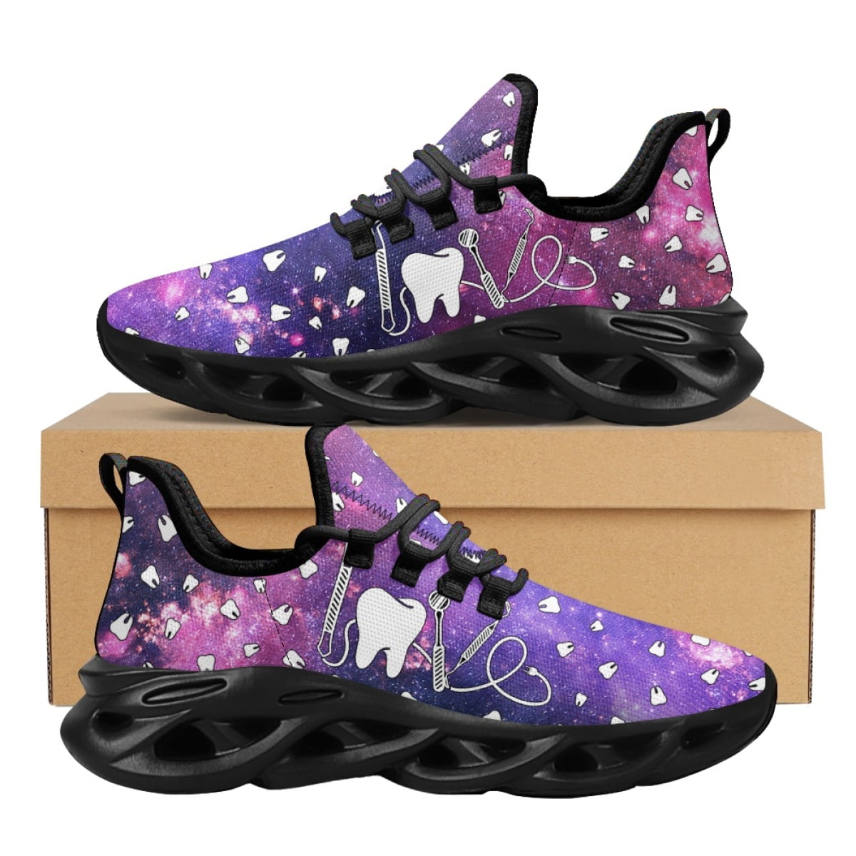 Black and White Teeth Medical Institution Nurse Shoes for Woman Men ...